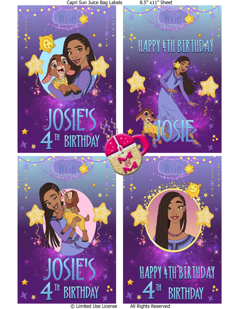 Editable Wish Chip Bag Set | Wish Party Favors Set | Wish Party Decora ...