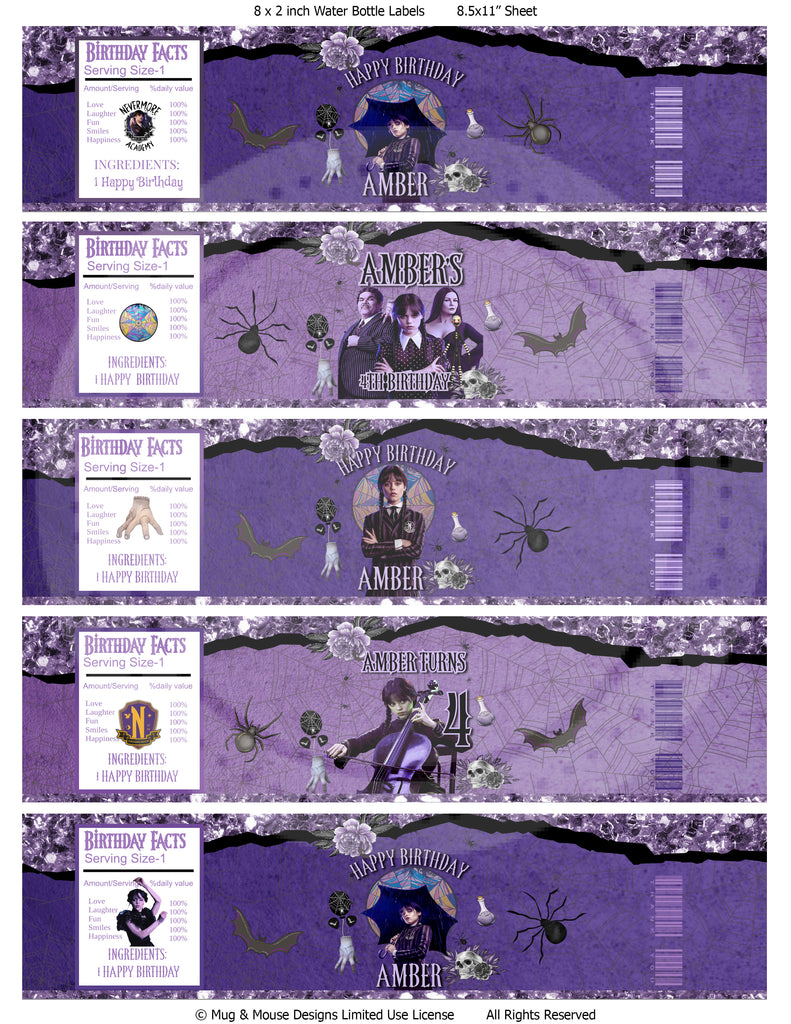 Editable Wednesday Addams Party Favor Set | Wednesday Chip Bag | Wedne ...