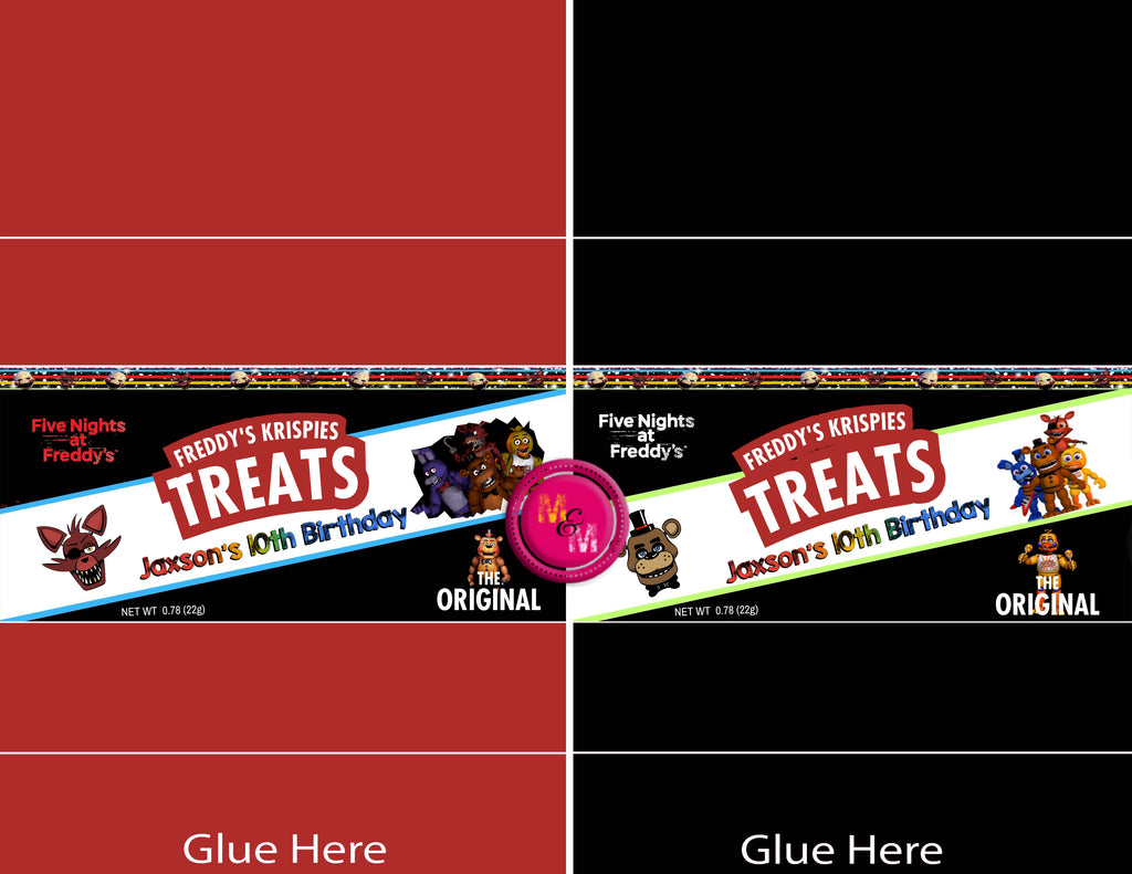 Editable Five Nights at Editable Freddy's Party Favor Set, Five Nights ...