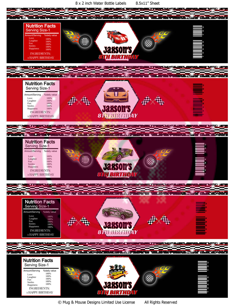 Editable Race Car Party Kit, Race Car Decorations – Mug+Mouse Designs