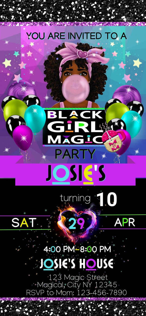 Editable Black Girl Magic Smartphone Invitation | Black Girl Magic Mob ...