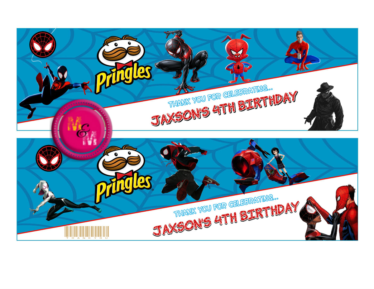 Editable Spider Hero Mini Pringle Can Labels Printables, Spider Hero M ...
