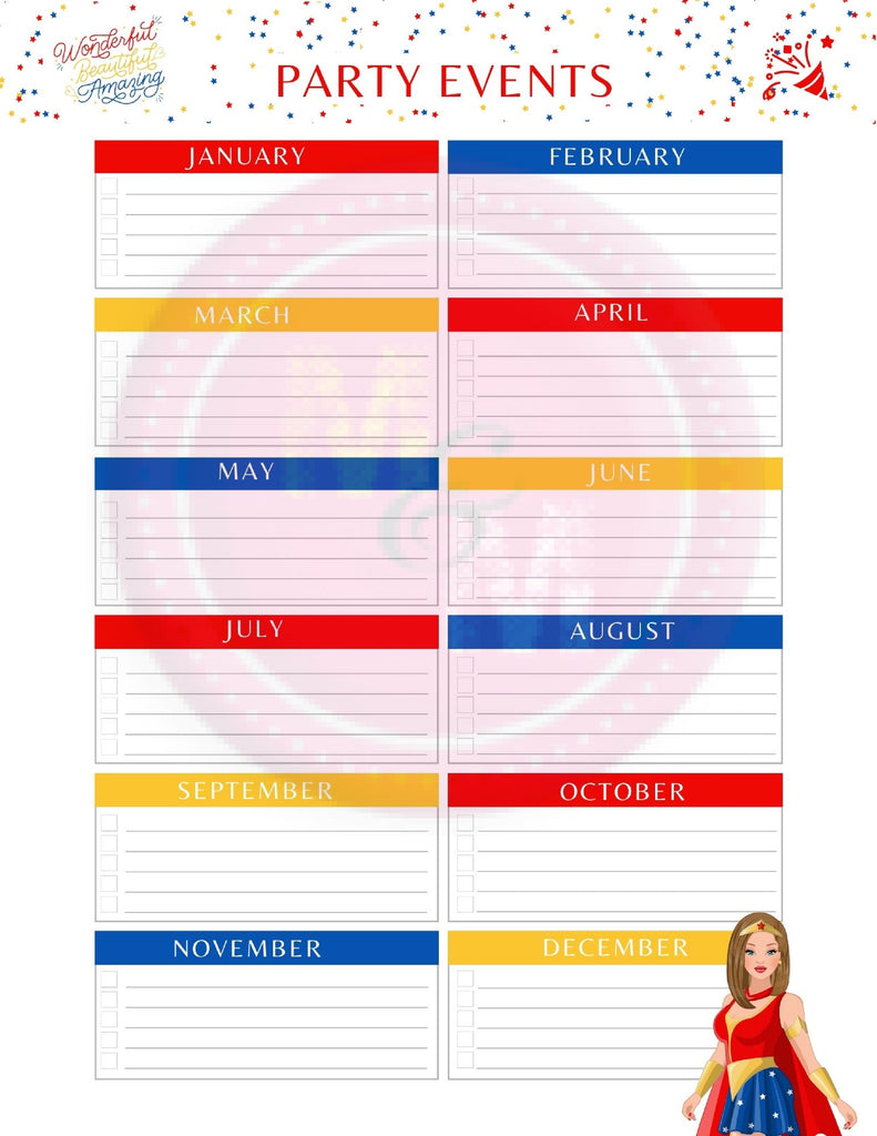 Woman of Wonder Party Event Planner | Superhero Themed Planner Printab ...