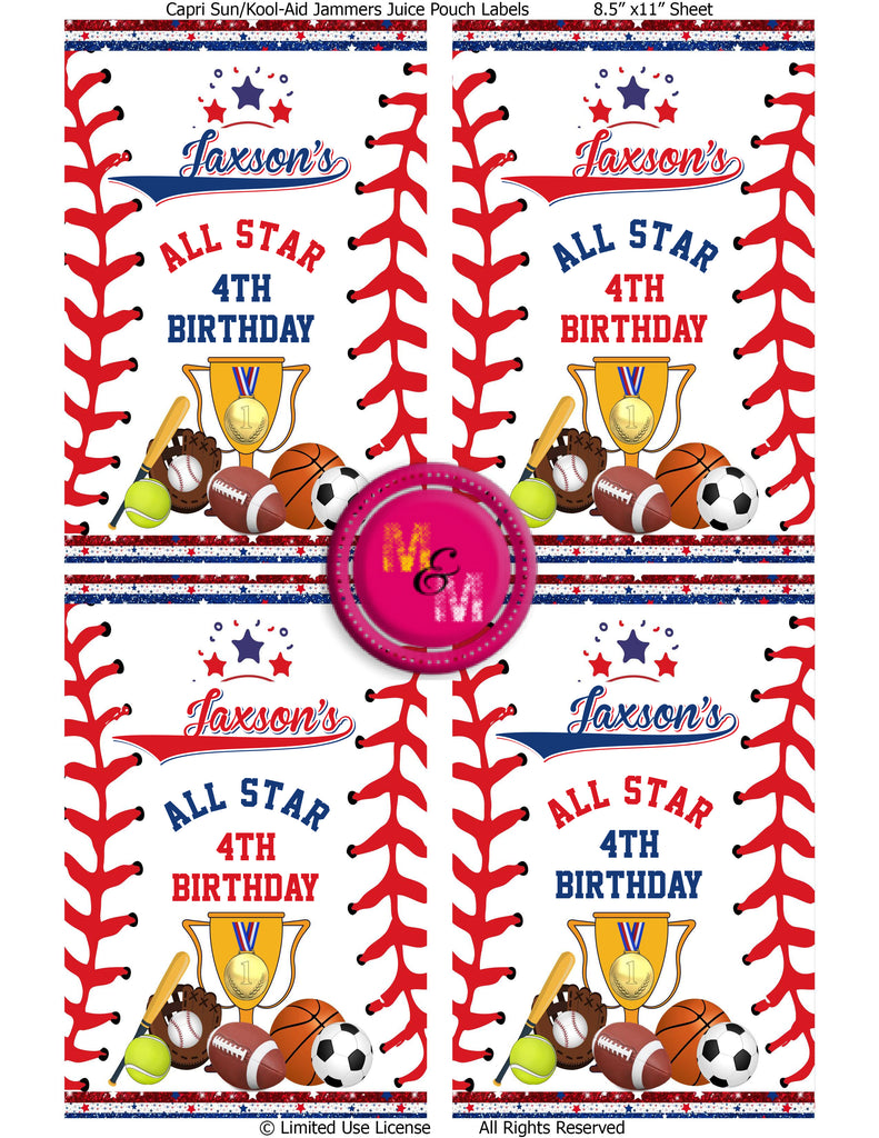 Editable All-Star Sports Chip Bag, Sports Chip Bag Template, Sports Th ...