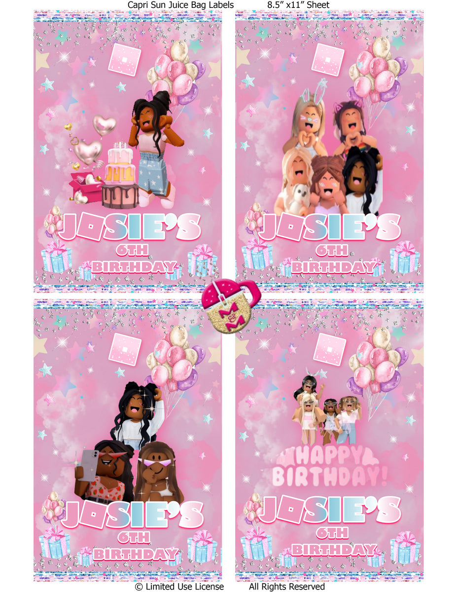 Pink Robot Video Game Chip Bag Set | Girls Roblox Party Favors | Robot ...