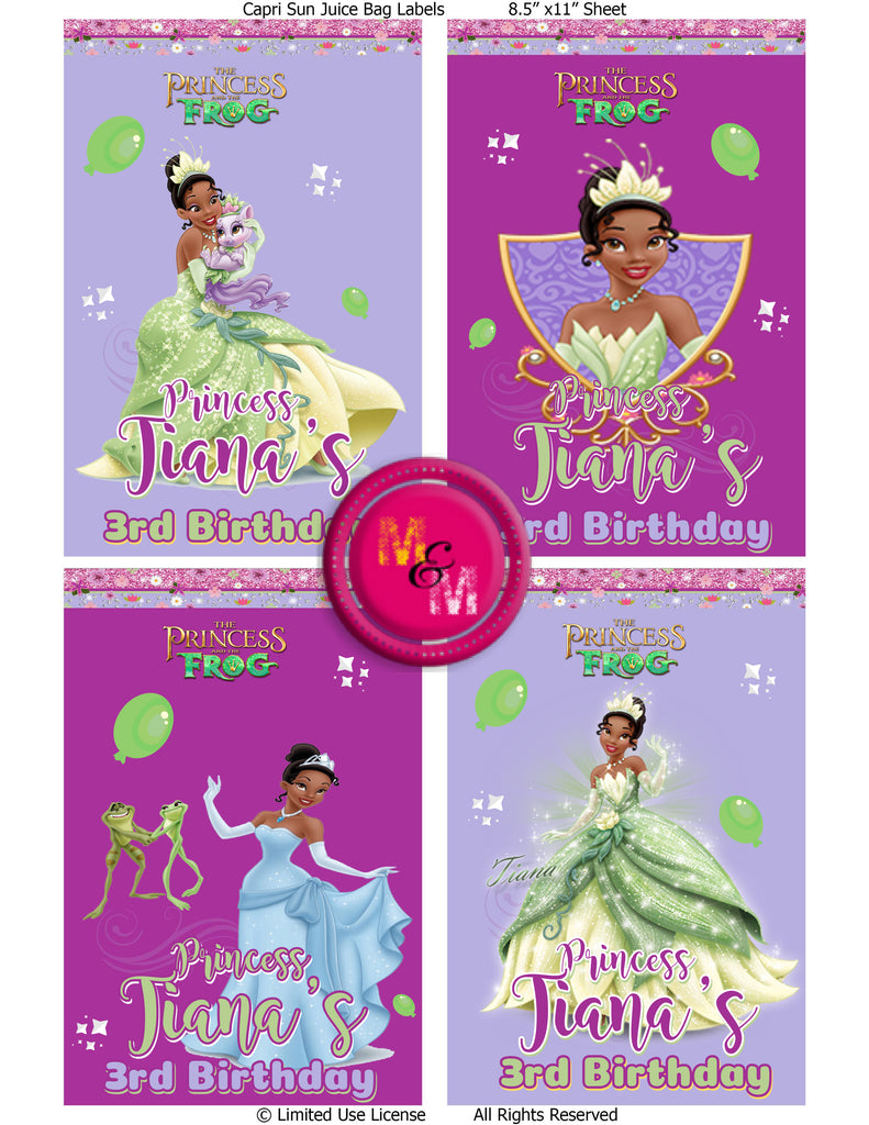 Editable Frog Princess Chip Bag Set | Princess Party Bundle | Princess ...