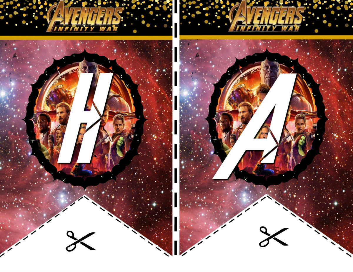Editable Avengers Infinity War Banner Printable, DIY Print – Mug+Mouse ...