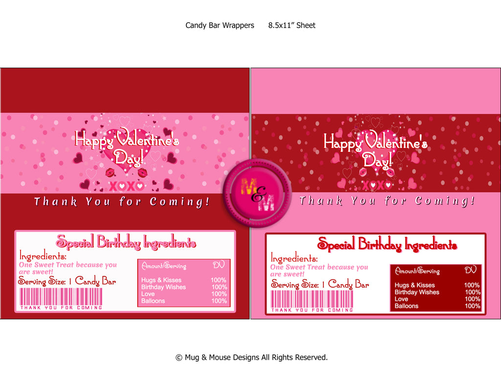 Editable Valentine's Day Chip Favor Bag Set, Personalized Valentine's ...