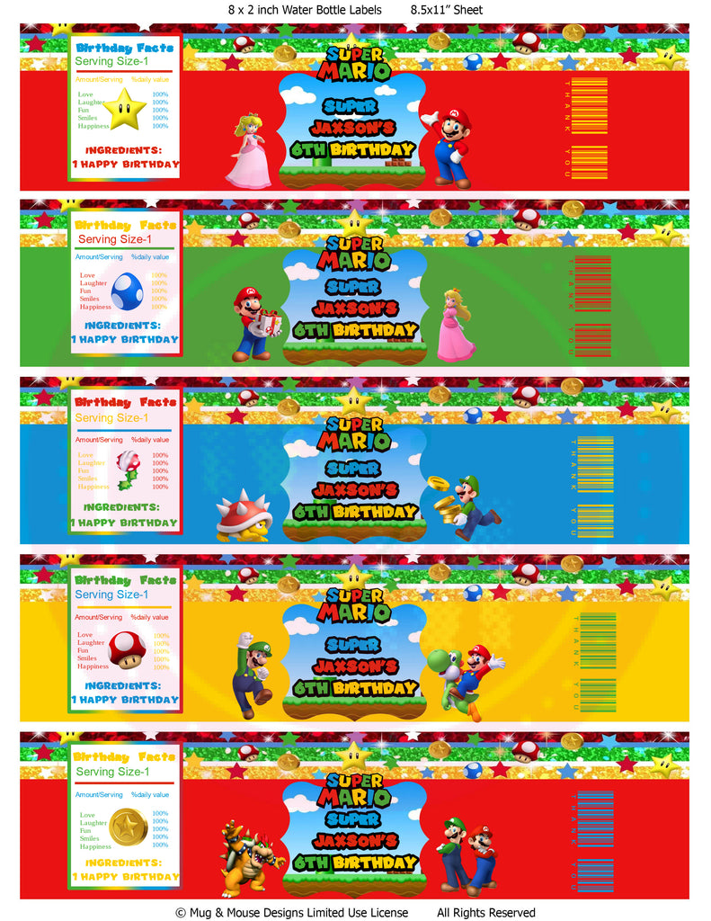 Editable Plumber Video Game Printables Mini Bundle, Plumber Video Game ...