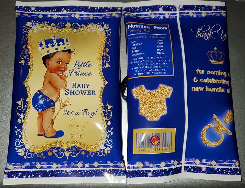 Editable Little Prince Baby Shower Chip Bag Set, Little Prince Party F ...