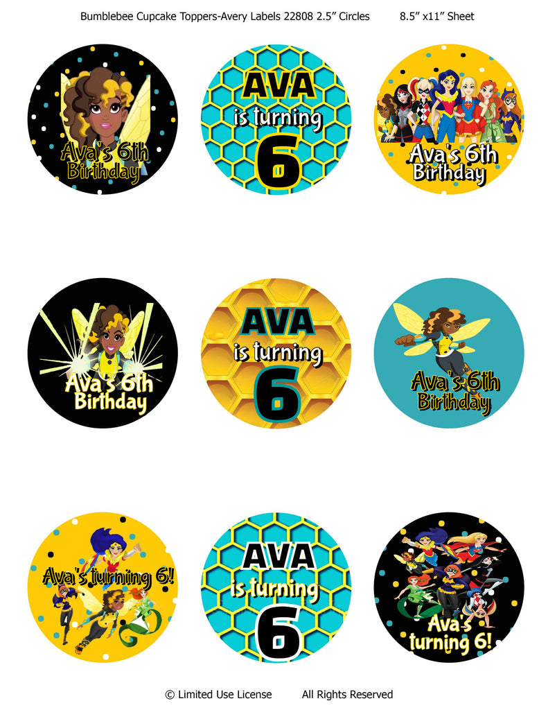 Editable Bee Superhero Birthday Printable Package, Superhero Girls Par ...