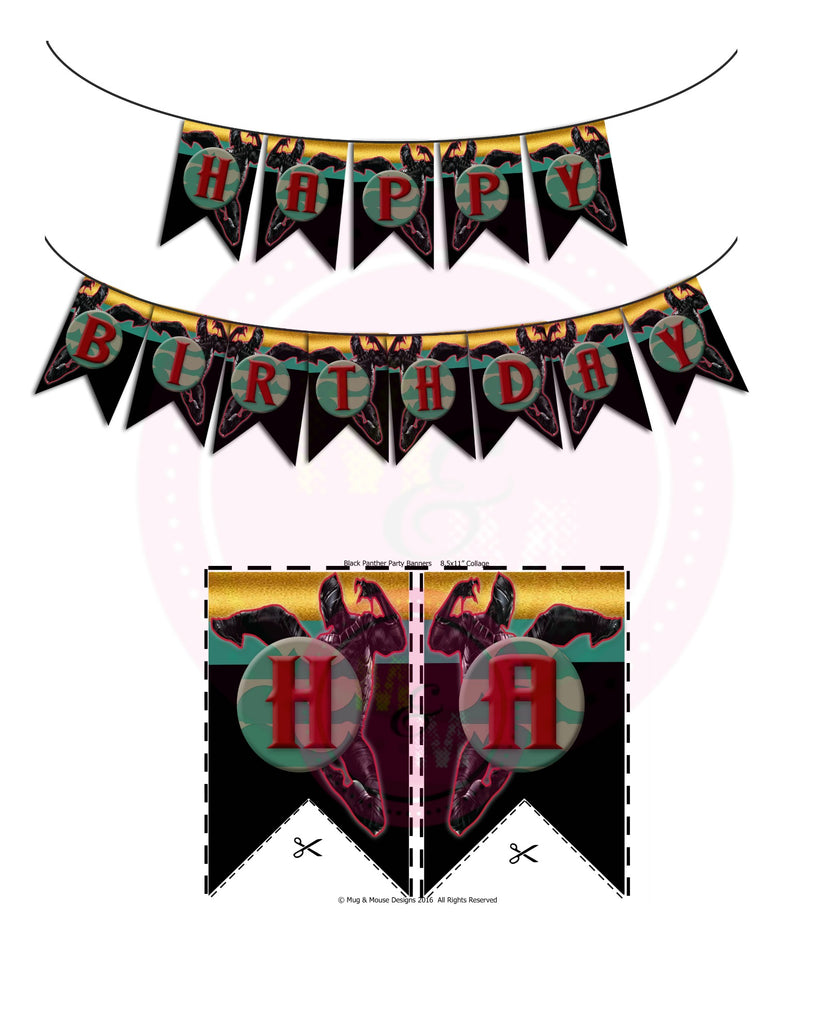 Editable Black Panther Party Supplies Printable Party Kit – Mug+Mouse ...