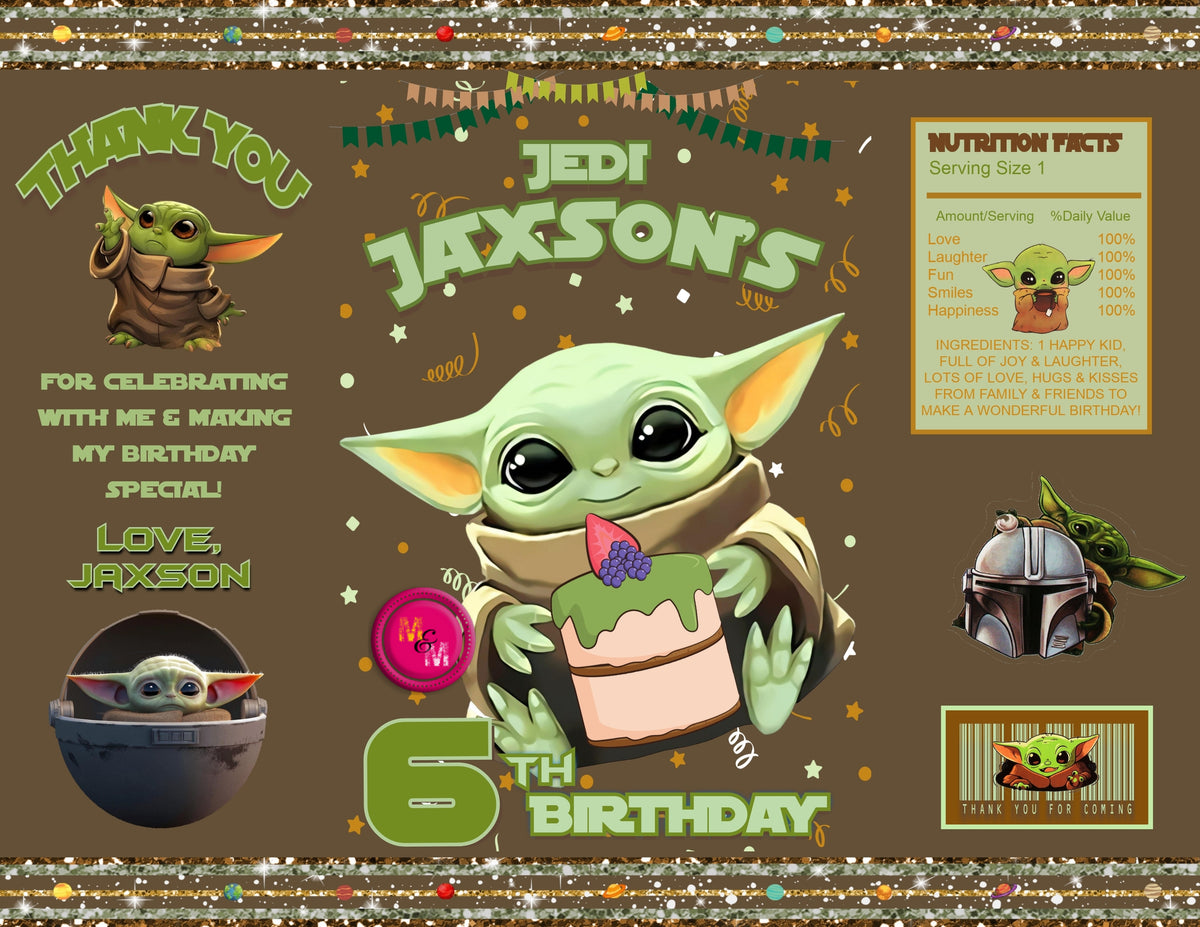 Editable Baby Alien Chip Bag, Mandalorian Chip Bag, Baby Alien Party F ...
